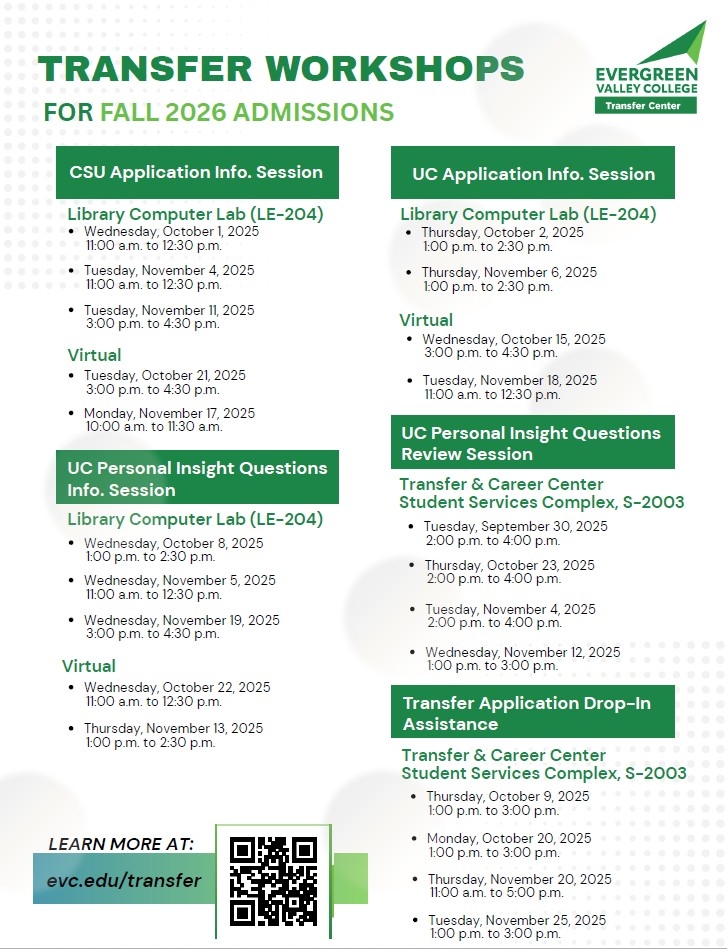 Transfer Center | Evergreen Valley College